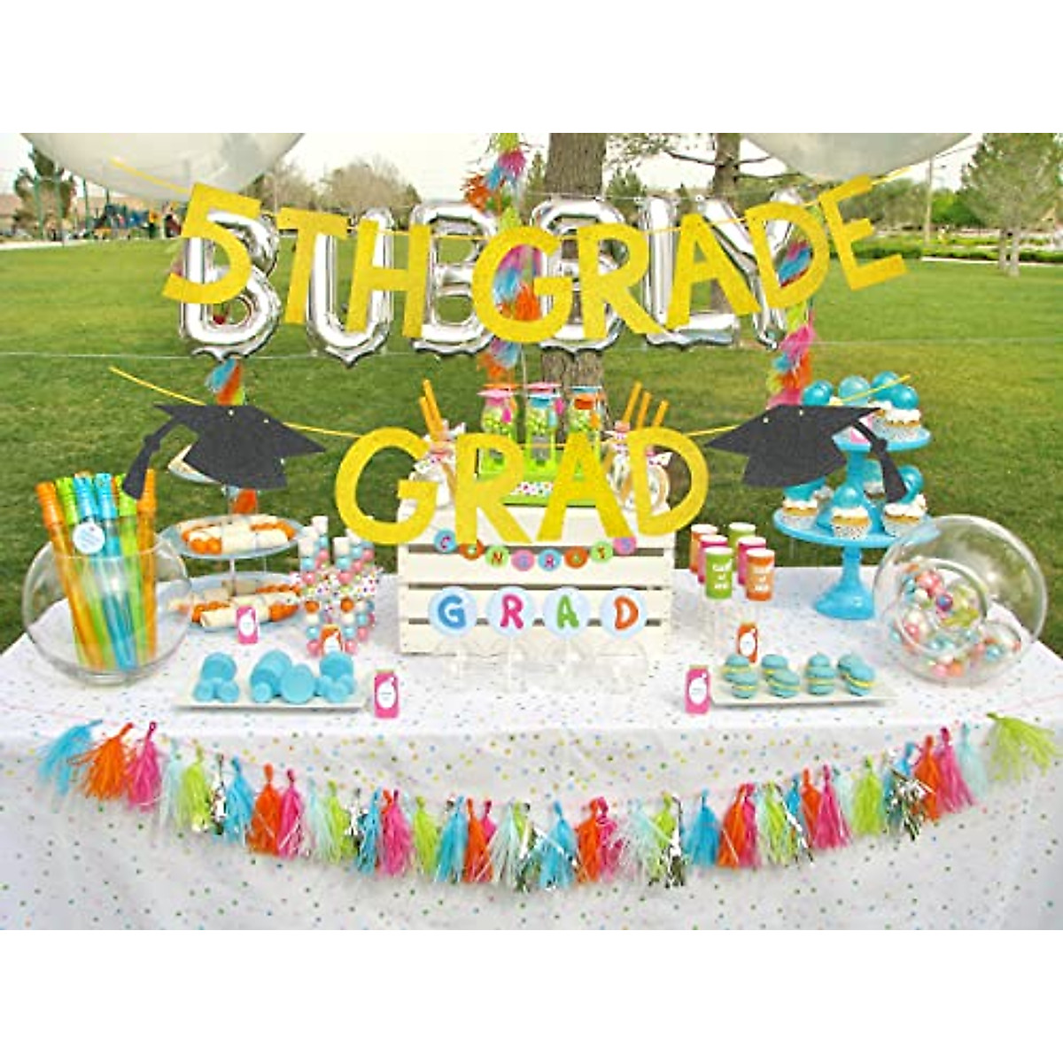 5th Grade Grad Banner, Gold Glitter 5th Grade Graduation 2022 Decorations, Boy Girl Kids Fifth Grade Graduation Party Decorations SuppliPerfect for 5th grade graduation decorations