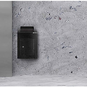 AdirOffice Through The Wall Drop Box Safe - Durable Thick Steel w/Adjustable Chute - Mail Vault for Home Office Hotel Apartment