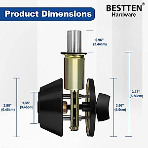[3 Pack] BESTTEN Keyed Alike Deadbolt, Single Cylinder Door Lock with Same Key, 9 Keys Included, Matte Black Finish