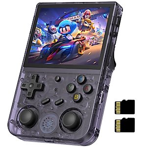 ANBERNIC RG353V Handheld Game Console Support Dual OS Android 11+ Linux, 5G WiFi 4.2 Bluetooth RK3566 64BIT 64G TF Card 4450 Classic Games 3.5 Inch IPS Screen 3500mAh Battery