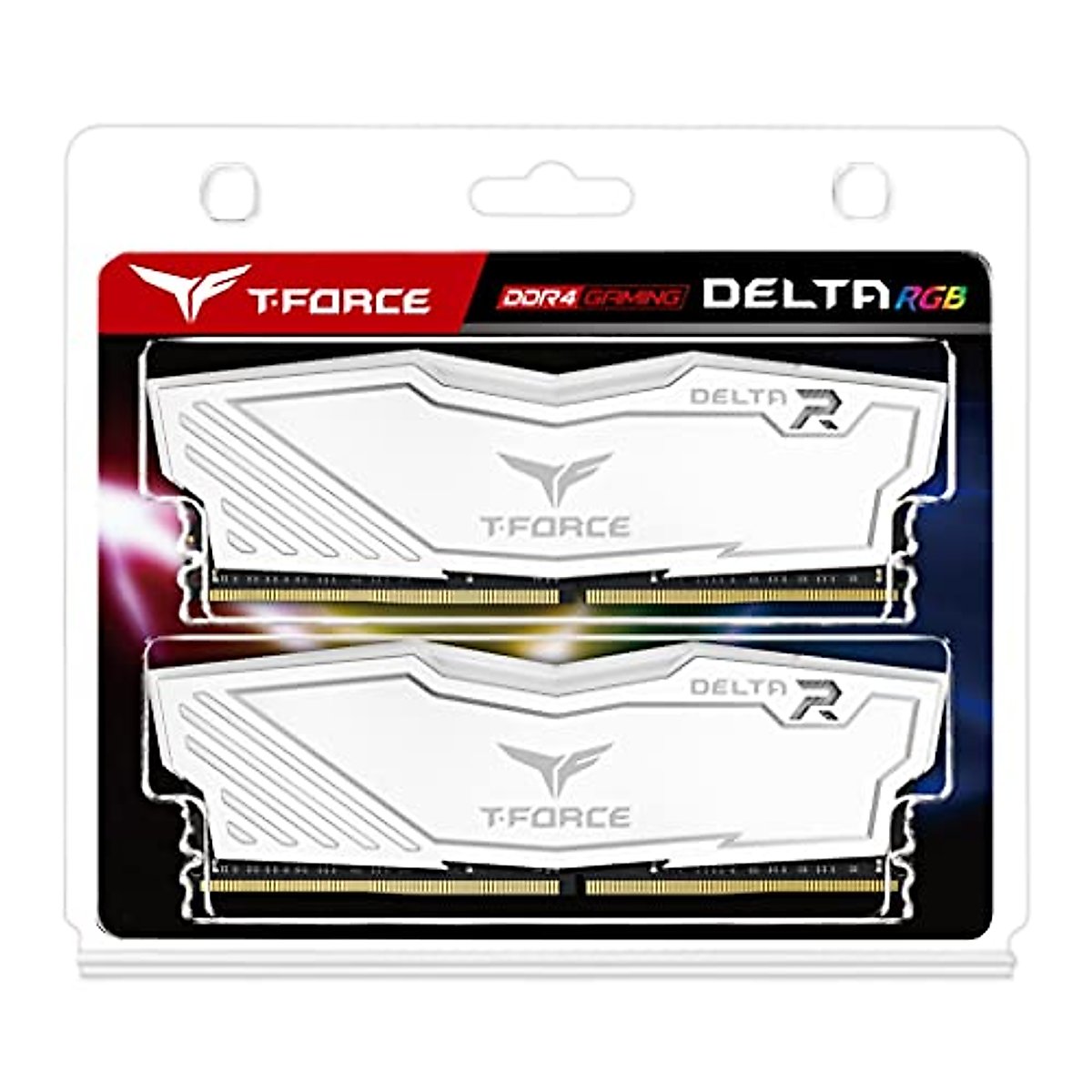 TEAMGROUP T-Force Delta RGB DDR4 16GB (2x8GB) 3000MHz (PC4-24000) CL16 Desktop Memory Module Ram - White - TF4D416G3000HC16CDC01