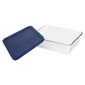 Pyrex Simply Store 6-Cup Rectangular Glass Food Storage Dish,Blue