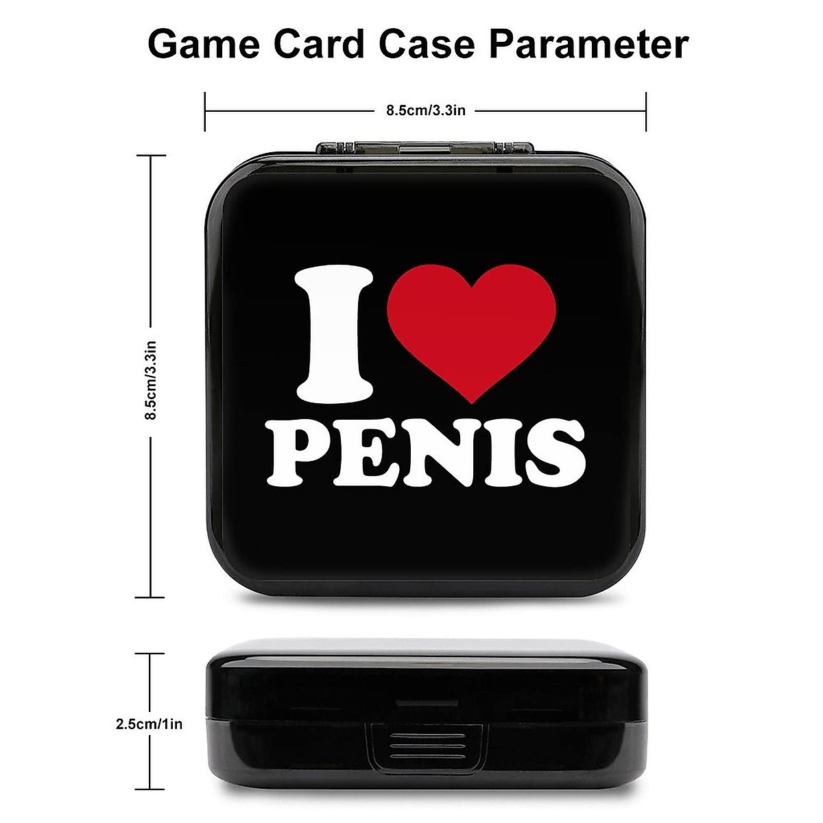 I Love Penis Game Card Case Carrying Storage Box with 24 Card Holder for Nintendo Switch