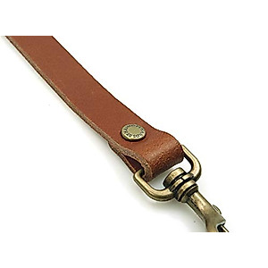 44" ~ 47.7" byhands Genuine Leather Adjustable Crossbody Bag Strap with Leather Tab, Tan (40-1150)