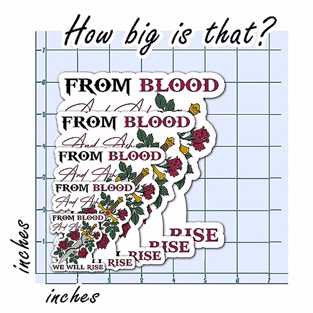 Akira From Blood and Ash We Will Rise Sticker, Bookish Sticker, Water Assistant Vinyl Booktok Decals for Water Bottles Laptops Phone, Kindle Sticker, Book Decor Gifts, Book Inspired