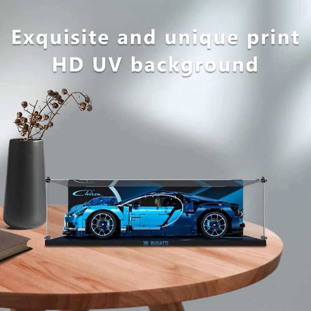Xunsan Acrylic Display Case for Lego 42083 Series Construction Items-3MM Thick Dustproof Transparent Acrylic Display Box for Lego Technic Bugatti Chiron 42083（Display case only, no Model）