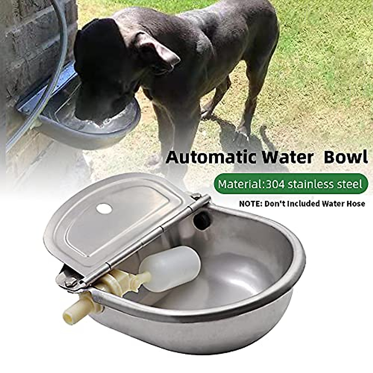 Automatic Cow Drinking Water Bowl,304 Stainless Steel Animal Waterer Bowl for Horse,Goat,Pig,Dog, with 1/2 Float Valve