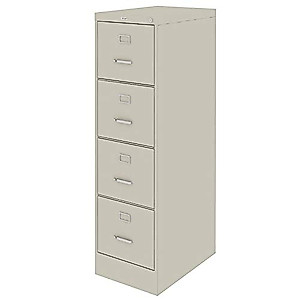 Scranton and Co 22" Deep 4 Drawer Letter File Cabinet in Putty, Fully Assembled