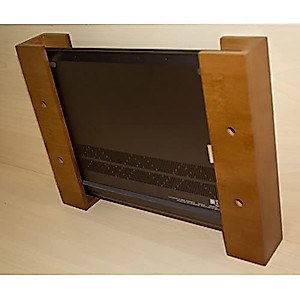 Orisell Bamboo Under Desk Laptop Mount with Screw,Under Desk Laptop Holder,Real Hardwood (Brow-Long)