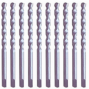 Masonry Drill Bits 5/32 in.x 3-1/2 in. Carbide Tip Flat Shank Drill Concrete Stone Bricks-10Pcs