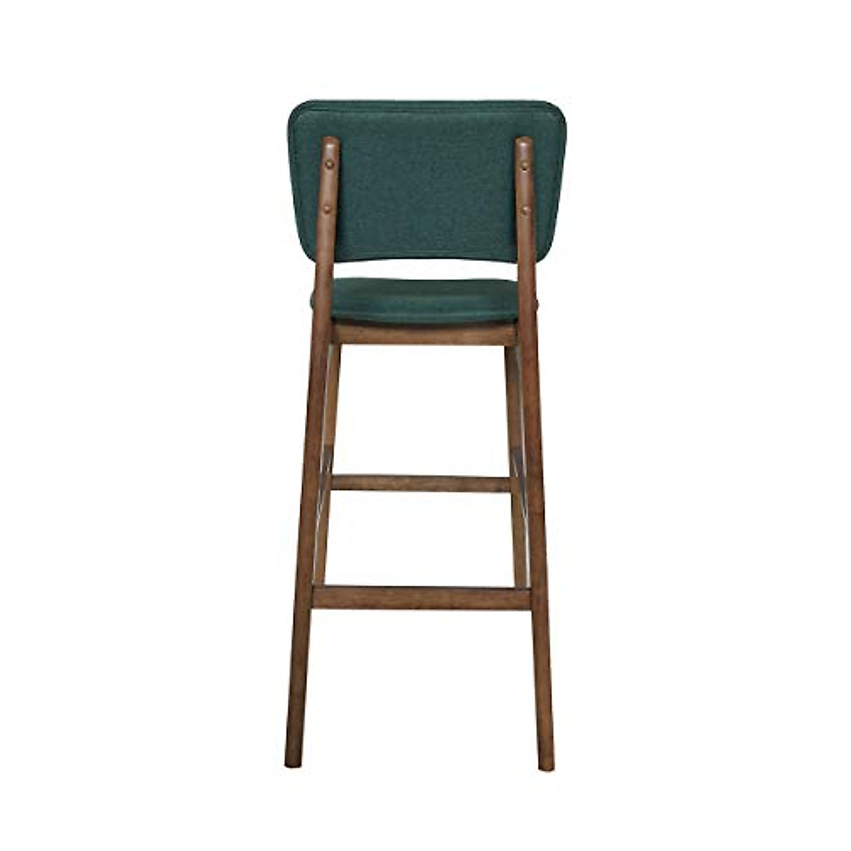 Christopher Knight Home Luella 42" Wooden Bar Chair with Fabric Seats (Set of 2), Dark Green and Walnut Finish