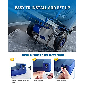 XSTO ZW7170EC Electric Stair Climbing & Foldable Aluminum Hand Truck with Retractable 4th Wheel Attachment and Pneumatic Wheels - 375LBS Capacity Stair Climbing Hand Truck Dolly for Furniture Moving