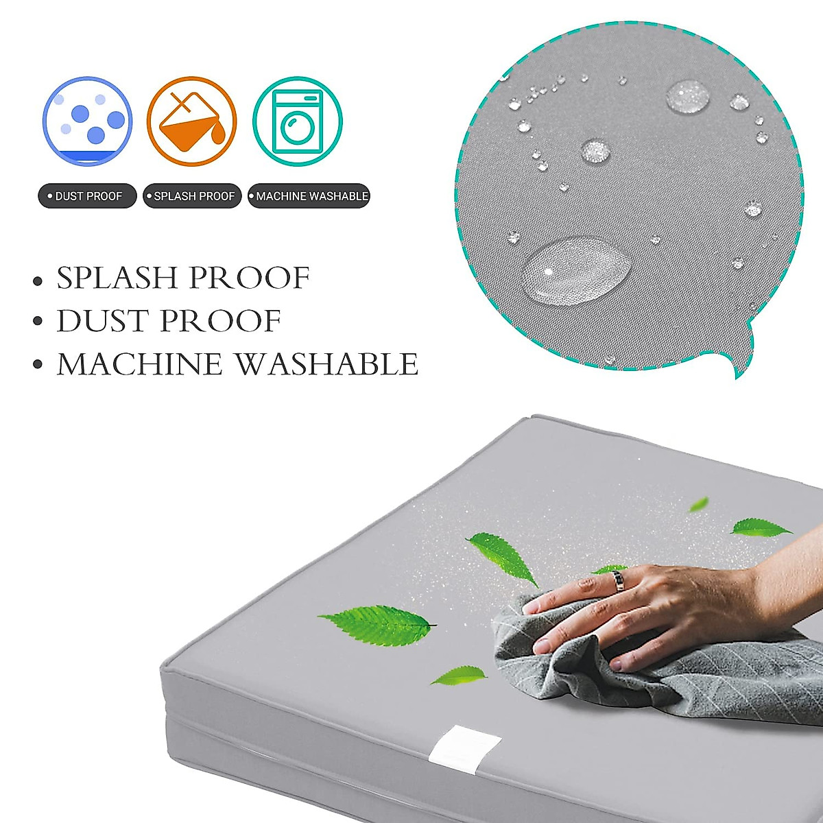 ClawsCover 12 Pack Outdoor Seat and Back Cushions Replacement Covers Fit for 6Pieces 5-Seater Wicker Rattan Patio Furniture Conversation Set Sectional Couch Chairs,Grey-Include Cover Only