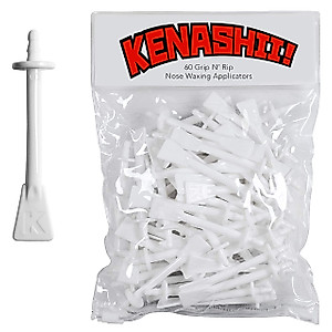 Kenashii Nose Waxing Kit and 60 Grip n' Rip Nasal Wax Applicators Bundle, 100g of Wax, 12 Mustache Protectors, Balm Wipes and Radical Carry Bag, Total of 84 Applicators