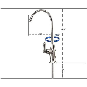 Reverse Osmosis RO Water Filter Non Air Gap Faucet | Brushed Nickel