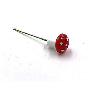 Aliotech 50 Pieces Mini Mushroom Miniatures Artificial Garden Fairy Bonsai Plant Pot Resin Craft Decoration for Home DIY Micro Landscape Decor (Red)