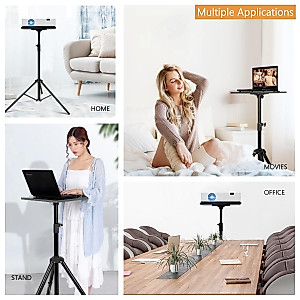 ESDDG Projector Stand Tripod, 23" to 63" Laptop Stand with Tripod Music Stand Tripod for Camera Portable Tripod with Adjustable Height, Projector Tripod Stand