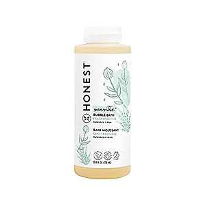 The Honest Company Foaming Bubble Bath | Gentle for Baby | Naturally Derived, Tear-free, Hypoallergenic | Fragrance Free Sensitive, 12 fl oz
