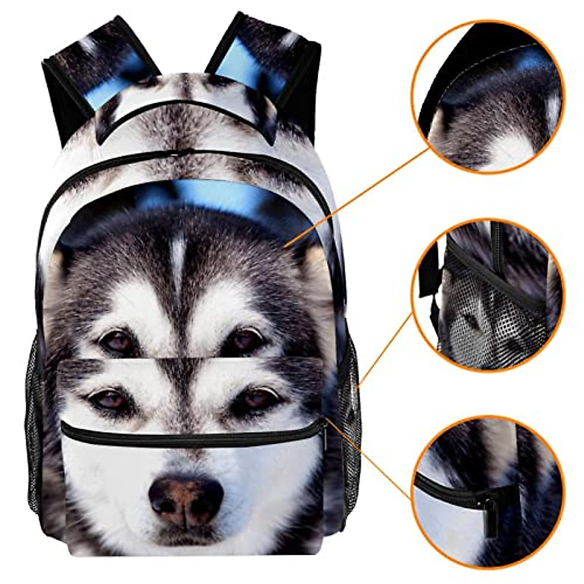 School Backpack Travel Backpack,Boy Girl Backpack,snow forest husky dogs,Outdoor Sports Rucksack Casual Daypack