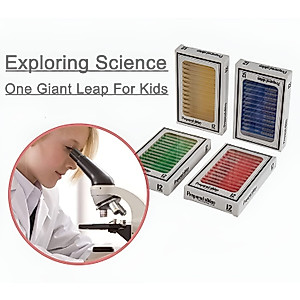 Ninyoon 48pcs Microscope Slides with Specimens for Kids – Kids Prepared Stereo Microscope Slides for Stereo Microscope and Other, Animals Insects Plants Flowers Specimens