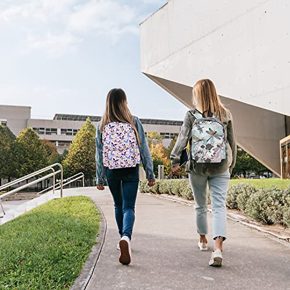 Nmbvcxz Butterfly Backpack for Women 17 inch Travel Casual Laptop Backpack Lightweight Waterproof Durable Hiking Daypack