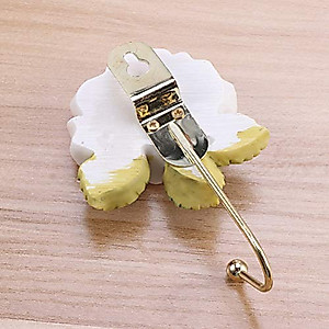 TOYANDONA 2pcs Resin Rose Flower Hooks Wall Mounted Clothes Towels Sundries Hat Key Hanger for Hanging Coat Hat Key Towel Handbag