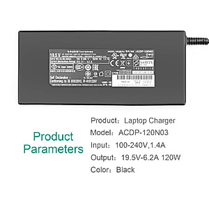 JUYOON 6.2A 120W ACDP-120N03 Charger for Sony Bravia 50 55 60" 40'' 42'' 48" KD43X720E KD49X720E XBR43X800E KDL-50W650A ACDP-120E01 Sony SDM-U27M90 INZONE M9 Monitor