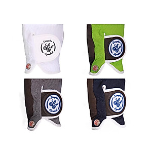 SIMPLE SYMBOL Men's RainGrip Golf Glove Four Pack(One White+One Navy Blue+One Green+One Grey) Four Color Combinations,Each Color one,Hot Wet Weather Comfort, Left Hand Right Hand(S,Right)