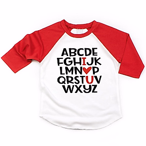 Bump and Beyond Designs Cute Girls and Boys Valentine's Day Shirt, I Love You (Red 5T)