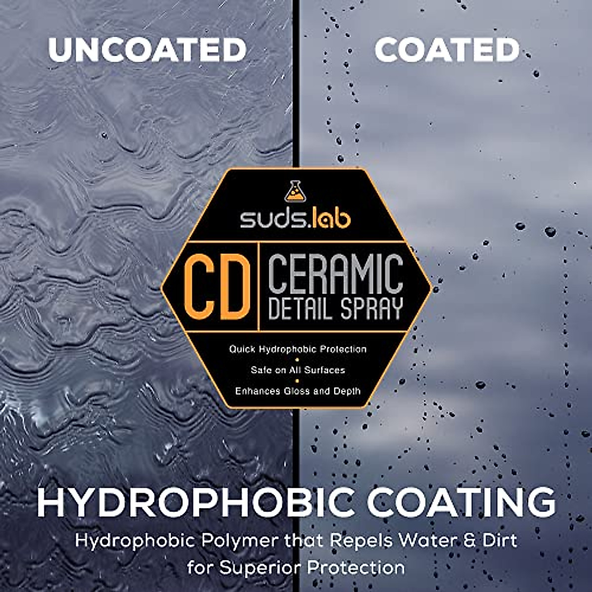 Suds Lab CD Ceramic Detail Spray, Sealant And Wax Preserving, Easy Surface Prep, Remove Dirt Dust And Oil, Water Repellent Protection, Easy To Use Spray For A Spot Free Shine 32 oz.