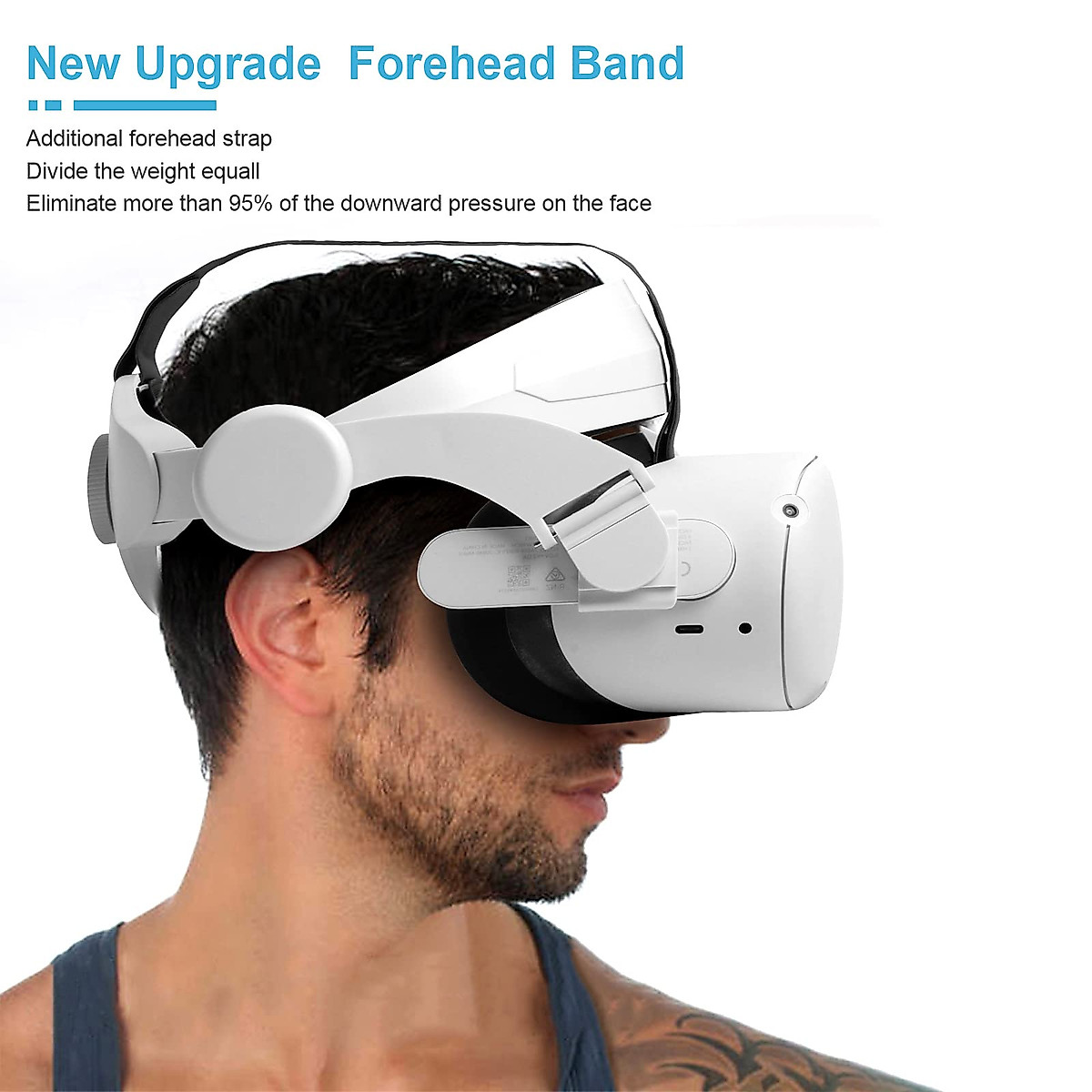 HUAYUWA Adjustable Head Strap with Head Cushion for Oculus Quest 2 VR Accessories, Replacement for Elite Strap Comfortable Protective Headband Enhanced Support and Reduce Head Pressure in VR, White 1