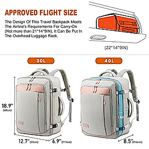 LOVEVOOK Carry on Backpack, 33L Large Travel Backpack for Women Airline Approved, Expandable Large Suitcase Backpacks With 4 Packing Cubes, Aer Travel Pack 3, Water Resistant Weekender Bag