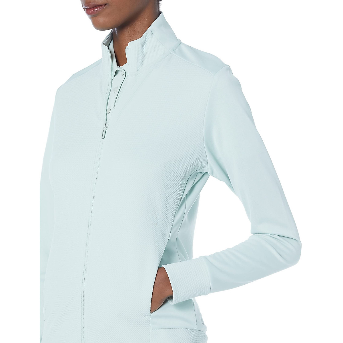 adidas Women's Standard Textured Full Zip Jacket, Linen Green, Small