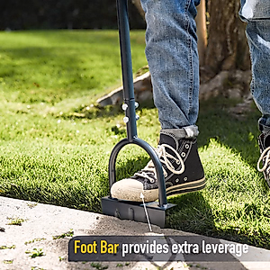 Colwelt Saw-Tooth Edger Lawn Tool, Half Moon Lawn Edger with T-Grip, Sidewalk Grass Long Handled Step Edger, 38-Inch