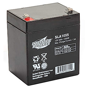 Interstate Batteries 12V 5Ah Battery (SLA1055) & 12V 8Ah Battery (SLA1075) Rechargeable Sealed Lead Acid SLA AGM (F1 Terminal) Wireless Internet UPS Systems, 5.94" x 2.56" x 3.70" (LxWxH)