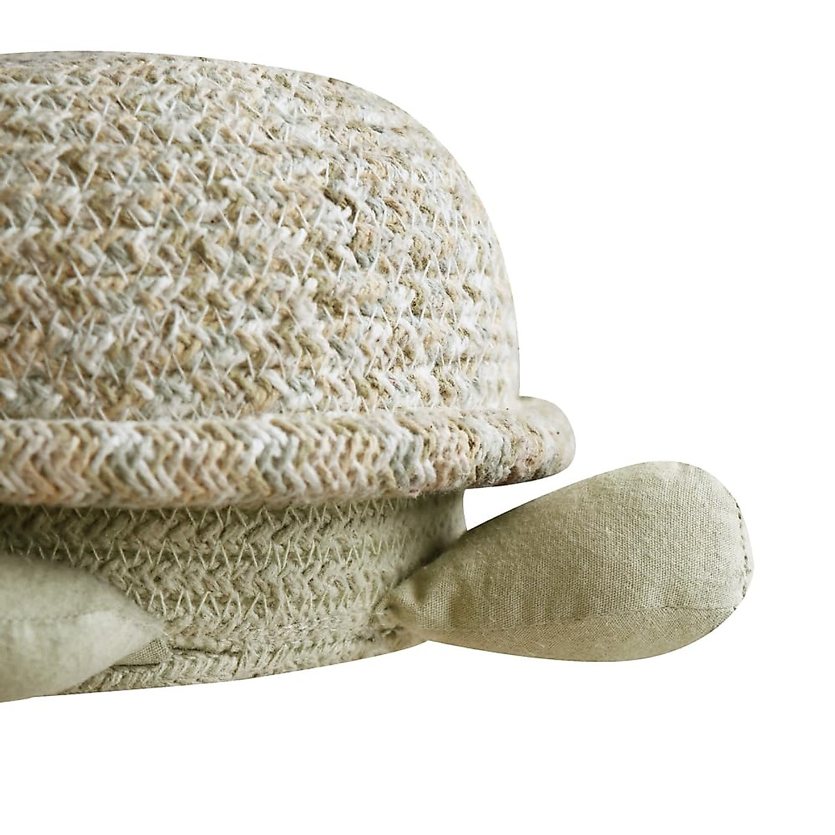 Lorena Canals Basket for Kids Baby Turtle. Olive Ivory Natural Size: 4" x 10" x 9"