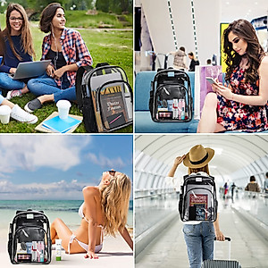 HEEYA Clear Backpack Heavy Duty Transparent Backpack for Security, Sports, Work, Travel, Stadium