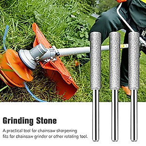 PRECIHW 10 Pack Chainsaw Sharpener Stone, Burr Grinding Stone File, Polishing Grinding Tool Grinding Bits for Chainsaw Sharpener, Grey, 3/16 Inch/ 4.8 mm