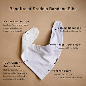 Stadela 100% Cotton Baby Bandana Drool Bibs for Drooling and Teething Nursery Burp Cloths 4 Pack Unisex Set for Girl and Boy – Western Baby Cowboy Cowgirl Cow Skin Paisley Wild West