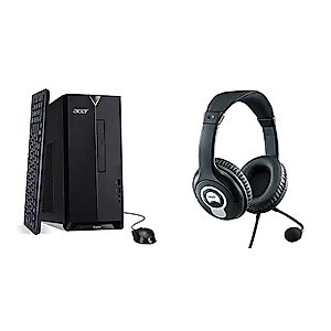 Acer Aspire TC-1660-UA19 Desktop | 10th Gen Core i5-10400 Processor | 12GB DDR4 | 512GB M.2 SSD | 8X DVD | Intel Wi-Fi 6 |Windows 11 Home Wired Headset with Flexible Omnidirectional Mic