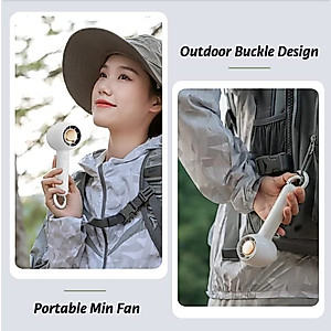 Cynrin Handheld Fan Portable, Personal Small Desktop Table Fan With Ring Buckle,Mini Hand Held Fan with USB Rechargeable Battery,Small Makeup Eyelash Fan for Women Girls Kids Outdoor
