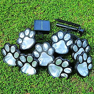 16.8ft Solar Paw Print Lights, Cat Dog Animal Solar String Lights (Set of 8) Outdoor Decoration, Warm Up Your Pet and Make The Garden More Vibrant and Lovely, a Gift for Pet Lovers