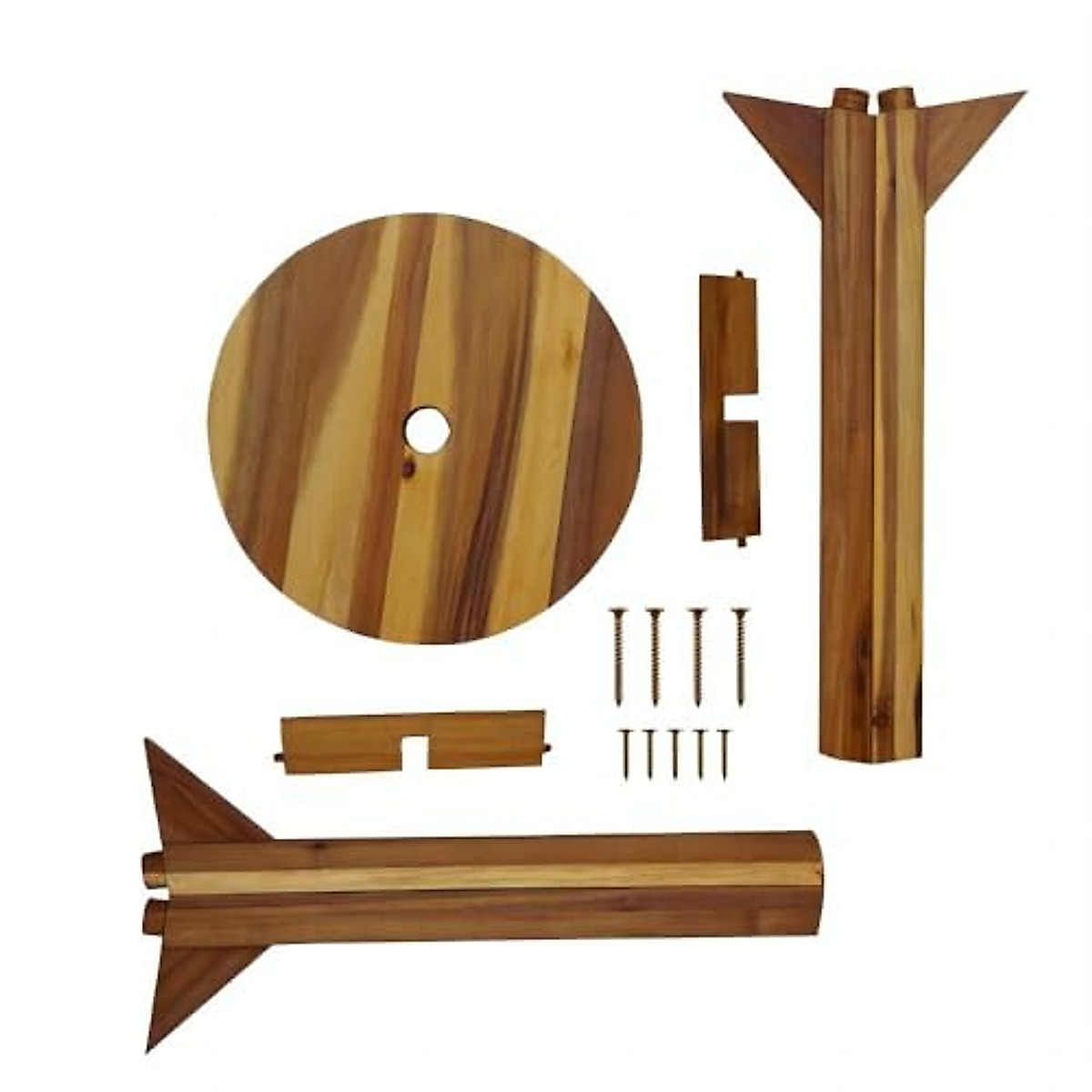 Acacia Wood Stool Round Small End Table, for Living Room Sofa Stool, Bedroom Makeup Stool, Bathroom Stool Wood 17.7" D x 11.4" W x 17.5" H, Natural Color