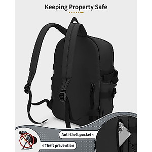Black Laptop Backpack For Women Men 14 Inch Waterproof College Backpack With Laptop Compartment Aesthetic Backpack Small Backpack Purse For Women Anti Theft Cute Backpack Lightweight Work Backpack