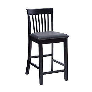 Linon Torino Collection Craftsman Counter Stool, 17.25"W x 19.5"D x 37"H, Black