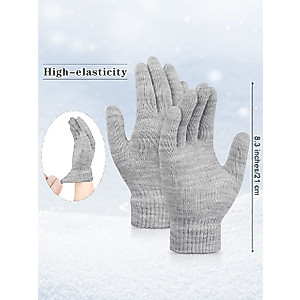 Cooraby 8 Pack Winter Knitted Cuff Beanies Magic Gloves Set Acrylic Warm Skull Cap Cuff Hat Classic Gloves for Men or Women