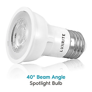 LUXRITE PAR16 LED Bulb, 5.5W (50W Equivalent), 4000K Cool White, 450 Lumens, Dimmable Spot Light, Enclosed Fixture Rated, 40° Beam Angle, ETL, Damp Rated, E26 Medium Base (4 Pack)