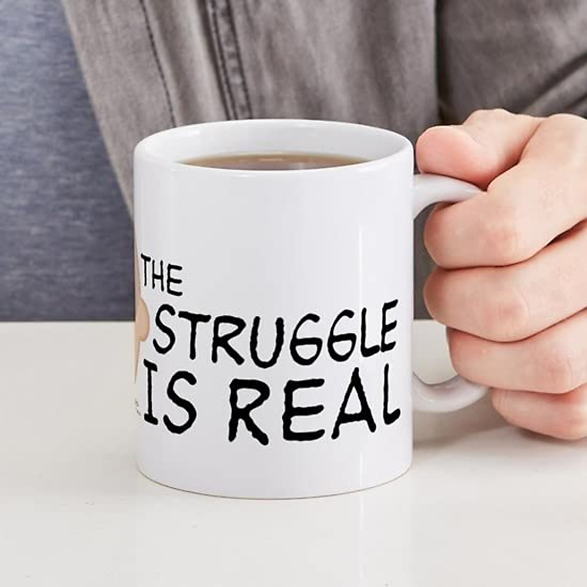 CafePress Peanuts Emoji Struggle Is Real Ceramic Coffee Mug, Tea Cup 11 oz