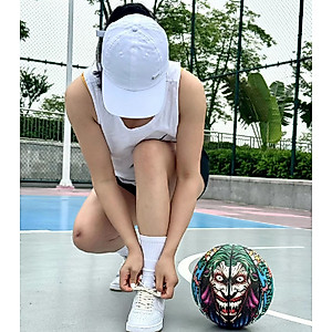 Kuangmi Joker Series Basketball, Men's Official Size 7 29.5" Streetball,Made for Indoor and Outdoor Basketball Games,Green