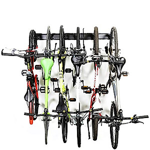 Ultrawall Stainless Steel Bike Storage Rack,6 Bike Storage Hanger Wall Mount for Home & Garage Holds Up to 300lbs, Black